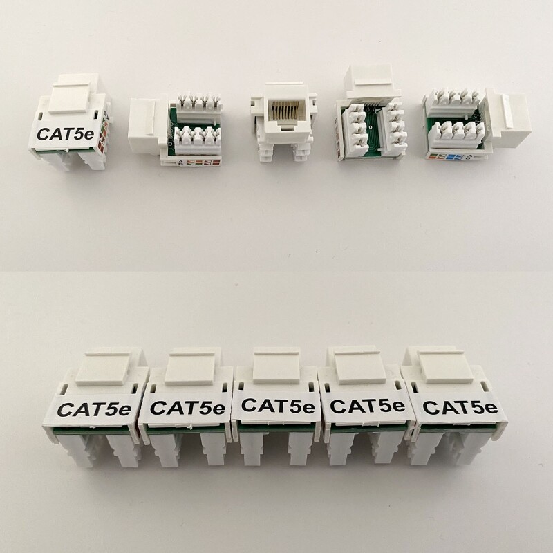 CAT5E RJ45 Keystone Jacks Module Connector Ethernet for Cat5e Ethernet ...