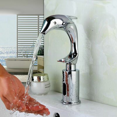 Dolphin-shaped Touchless Bathroom Basin Auto-sensor Cold Hot Mixer ...