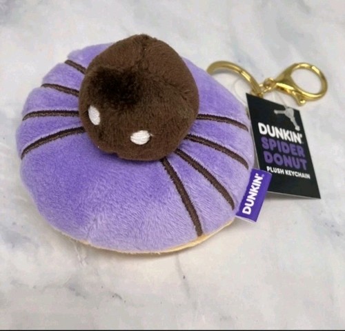New Limited Edition Dunkin Spider Donut Plush Keychain 2025 Halloween ...