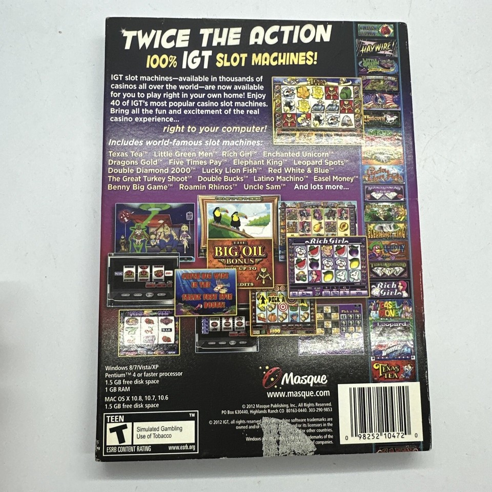IGT Slots Double Pack Computer Game- TEEN- PC & MAC DVD MASQUE ...