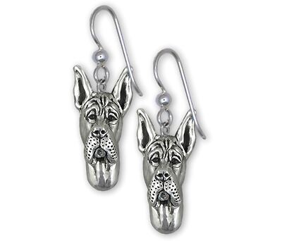 Great Dane Jewelry Sterling Silver Handmade Great Dane Earrings GD19-E ...