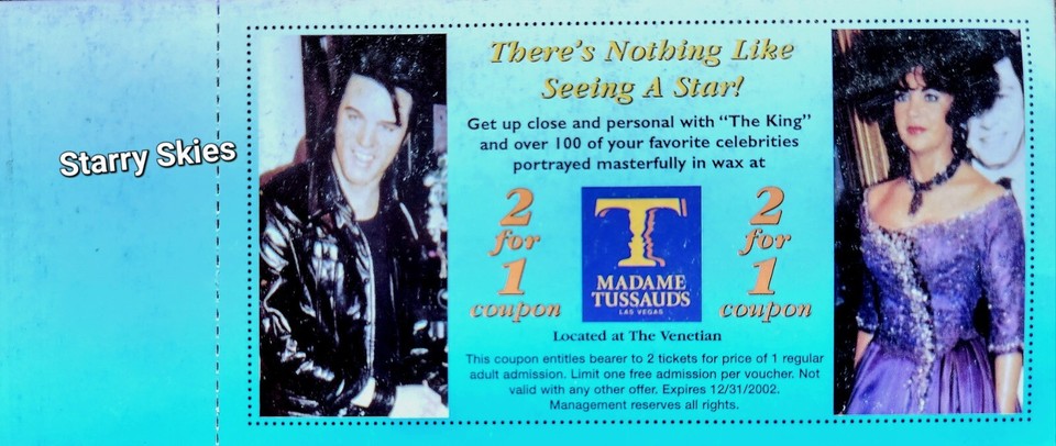 ELVIS-A-RAMA PRESLEY MUSEUM LAS VEGAS UNUSED ADMIT ONE COMP TICKET 2002 ...