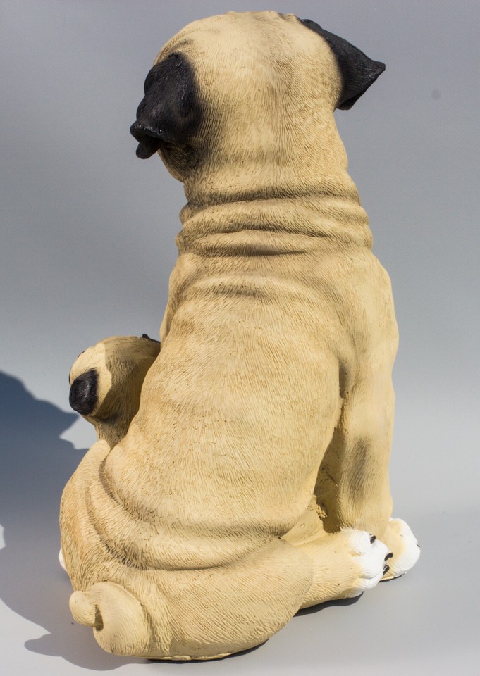 Piggy Bank Adult Pug Dog Figurine Large Statue Money Coins Box ...