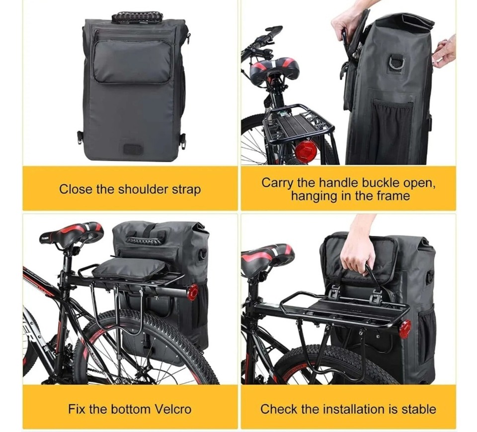 Waterproof Heavy Duty Roll-Top Backpack Drybag PVC 500D Black / 10 Day ...