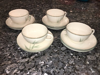 WINFIELD Bamboo Cups & Tea Saucer Plates 8-Piece China Set | eBay