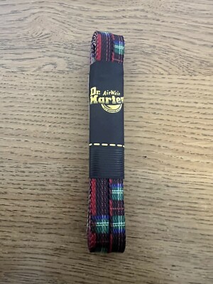 Dr. Martens Flat Shoe Laces, Red Tartan 55 inch / 140cm Doc Marten ...