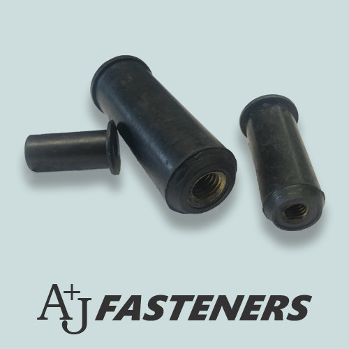 RUBBER CAVITY WELL NUTS - M3 M4 M5 M6 AKA FAIRING NUTS BRASS INSERT ...