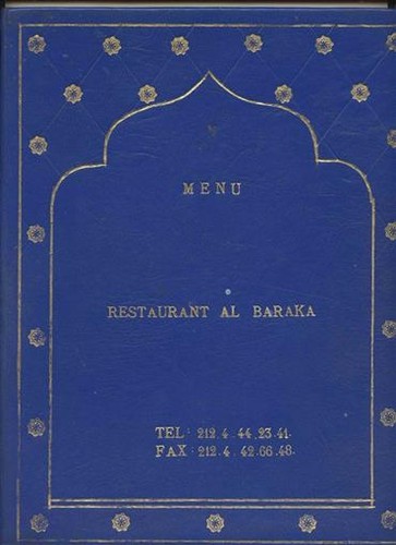 Restaurant Al Baraka Menu Marrakech Morocco | eBay