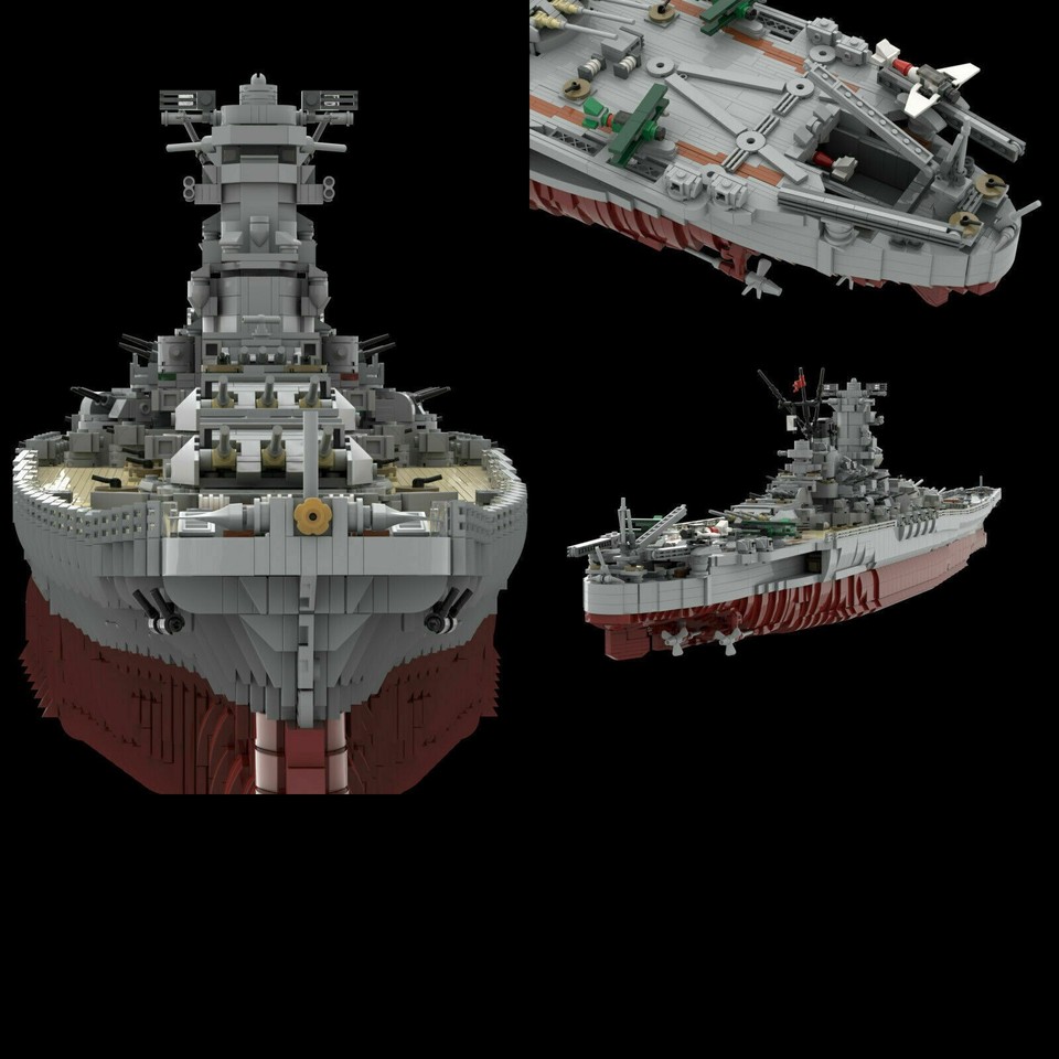 8717pc IJN Yamato Battleship MOC 37260 Building Blocks Set 1:200 Model ...