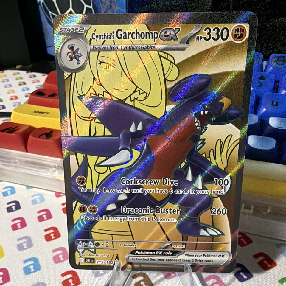 TCG Pokémon Cynthia's Garchomp ex 215/182 Sv10 Ultra Rare Holo Full Art ...