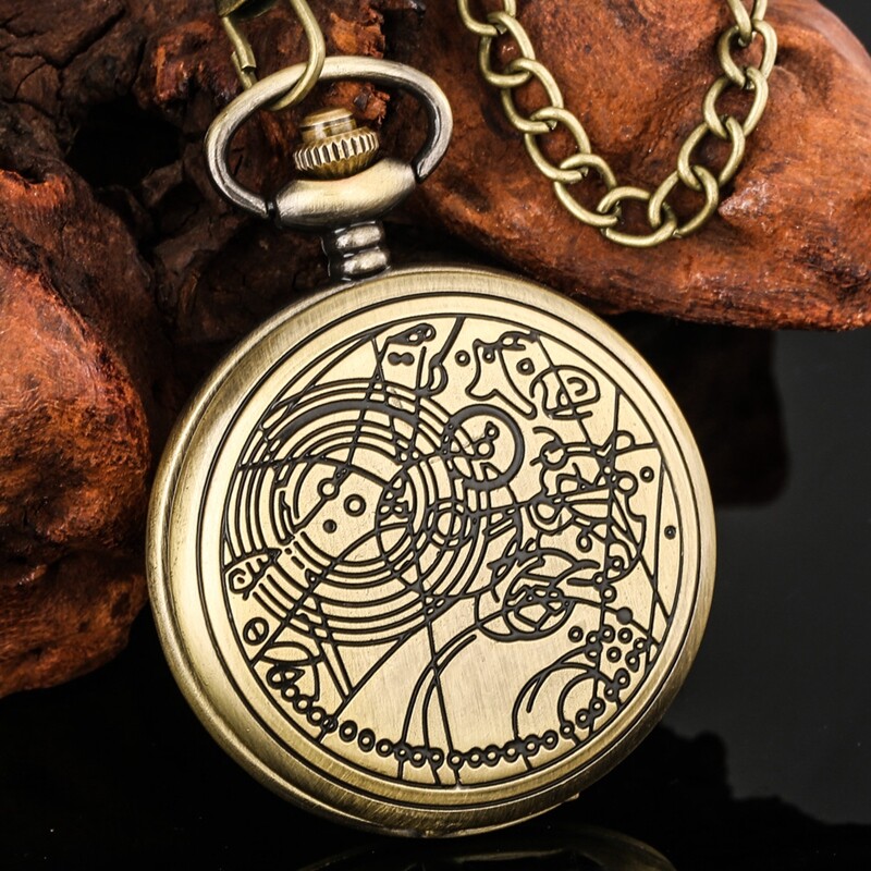Bronze Doctor Who Quartz Pocket Watch Lot Necklace Fob Chain for Women ...