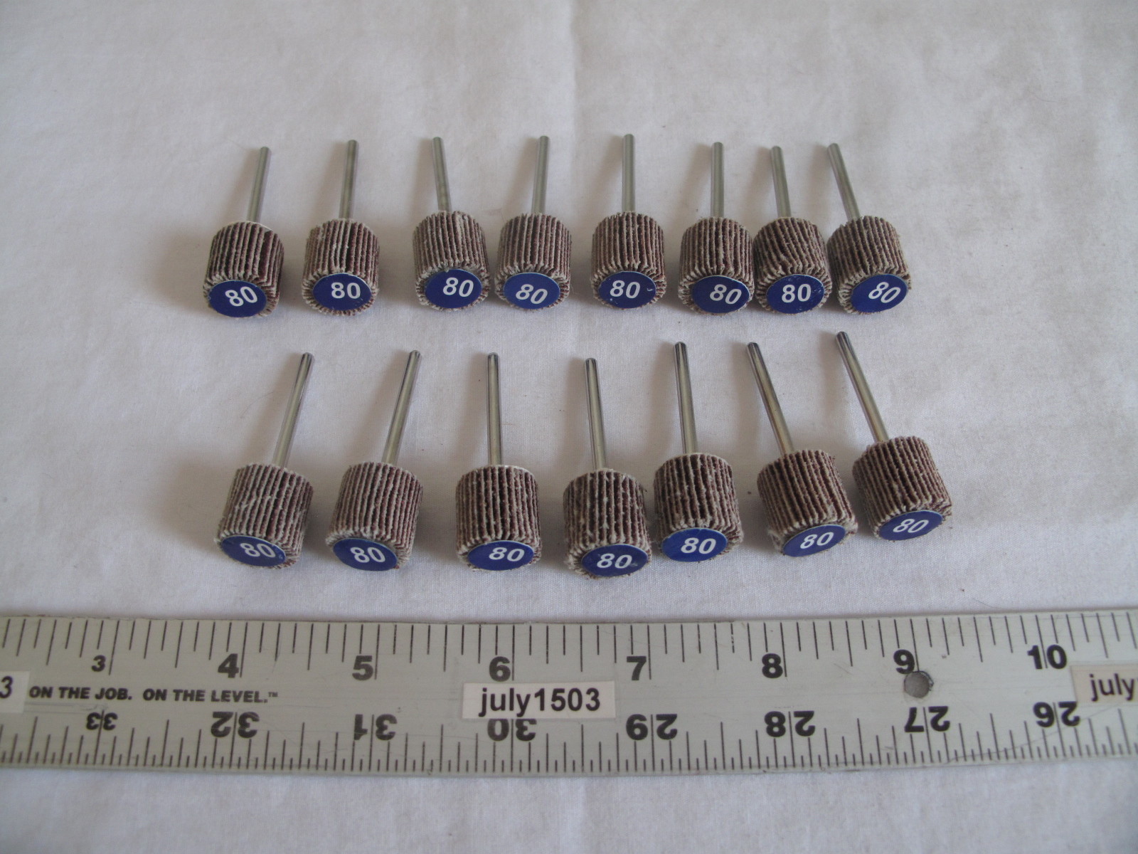 (15) NEW 1/2" Flap Wheel 80 grit Mandrel for Dremel Grind Polish ...