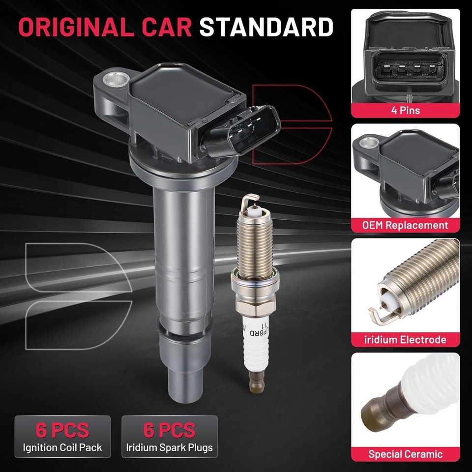 6X OEM Ignition Coil & Iridium Spark Plugs For Toyota 4Runner Tacoma 4 ...