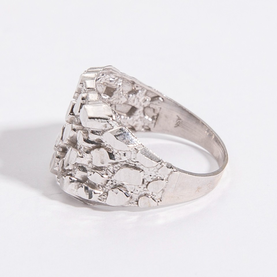 SOLID 14K Gold Large Square Nugget Ring Yellow White Rose Gold | eBay