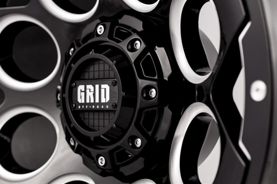 Grid Wheels 18x9 0 5x127/139.7 87.10 GD08 Gloss Black with Milled ...
