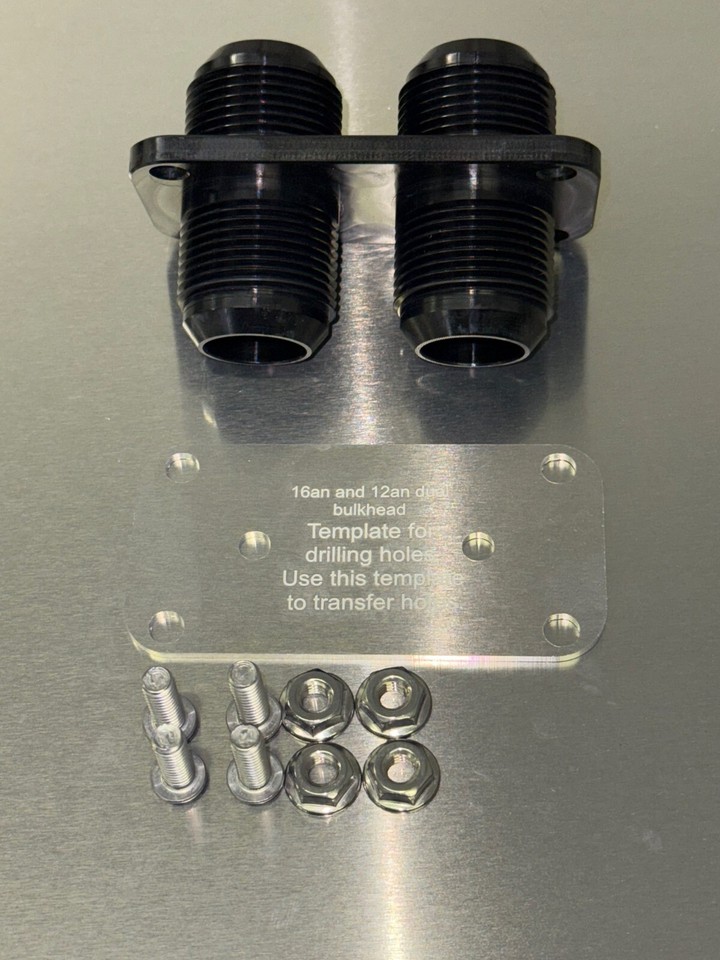 -16an BILLET BULKHEAD dual fittings. Two 16an in/out. | eBay