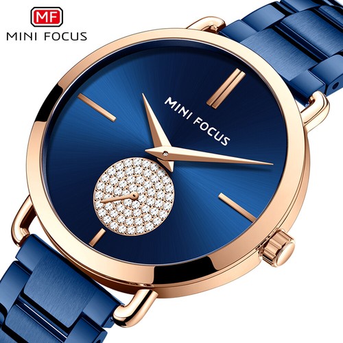 MINI FOCUS Women Watch Rhinestone Second Dial Fashion Elegant Girls ...