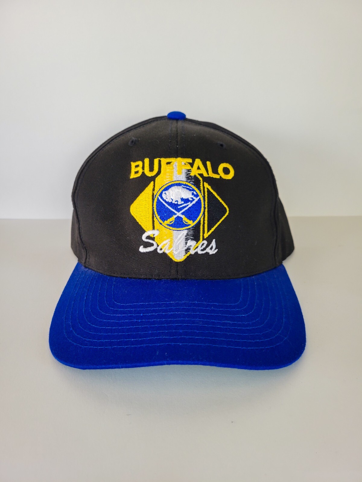 Vintage CCM Buffalo Sabres Script Logo Hat Snapback 90's Black/Blue ...