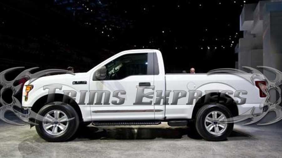 2015-2020 Ford F-150 Regular Cab 2Dr 4Pc Flat Chrome Body Side Molding ...