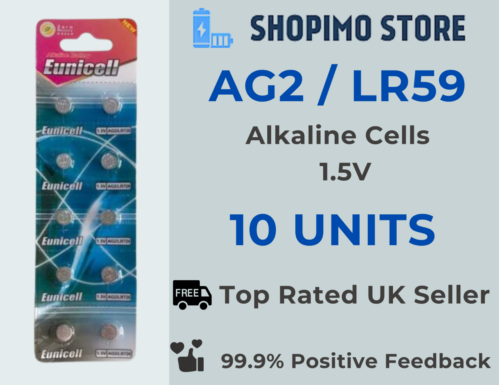 10X AG2 G2 Alkaline LR59 LR726 SR726W 396 397 1.5v Coin Cell Button ...