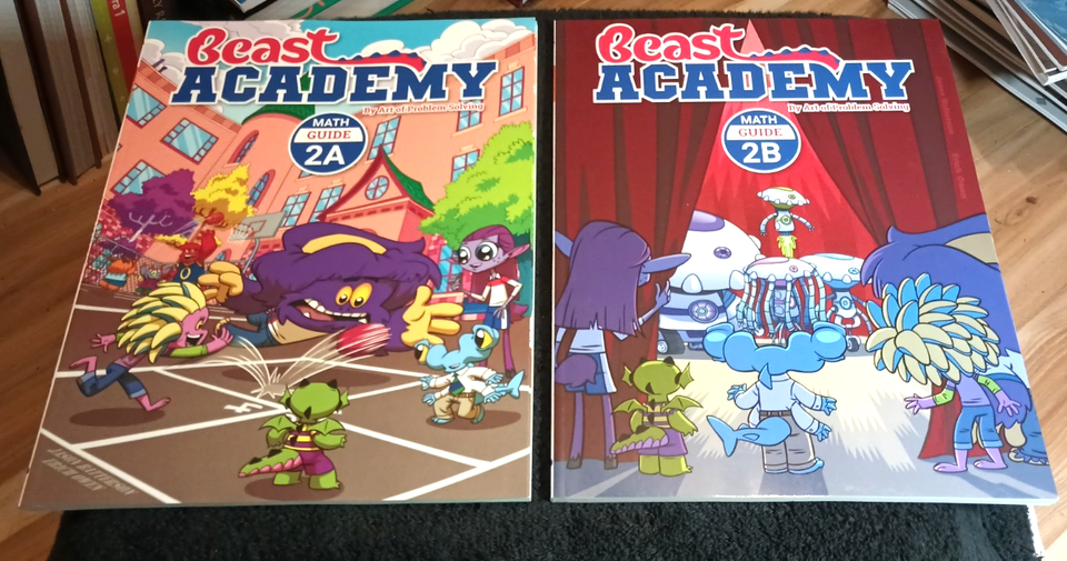 Beast Academy MATH Guide & Practice Books 2A, 2B, 2C, 2D Complete 8 ...