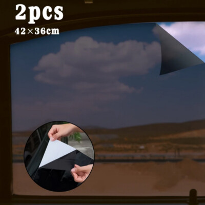 2pcs Car Window Shade Sticker Sunshade Film Static UV Protector Sun ...