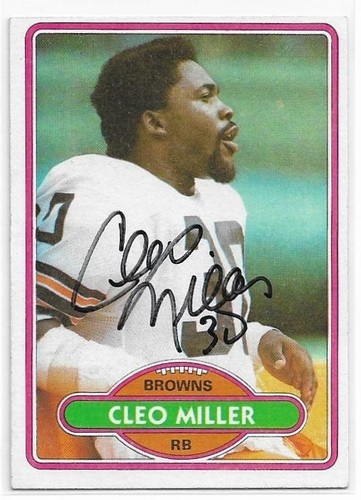 CLEO MILLER Autographed Signed 1980 Topps card #354 Cleveland Browns ...