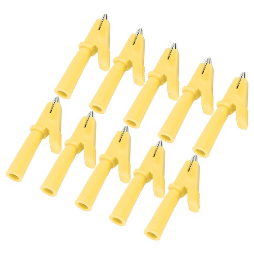 10Pcs Test Crocodiles Clip Brass PVC Insulated Safety Multimeter Clips ...