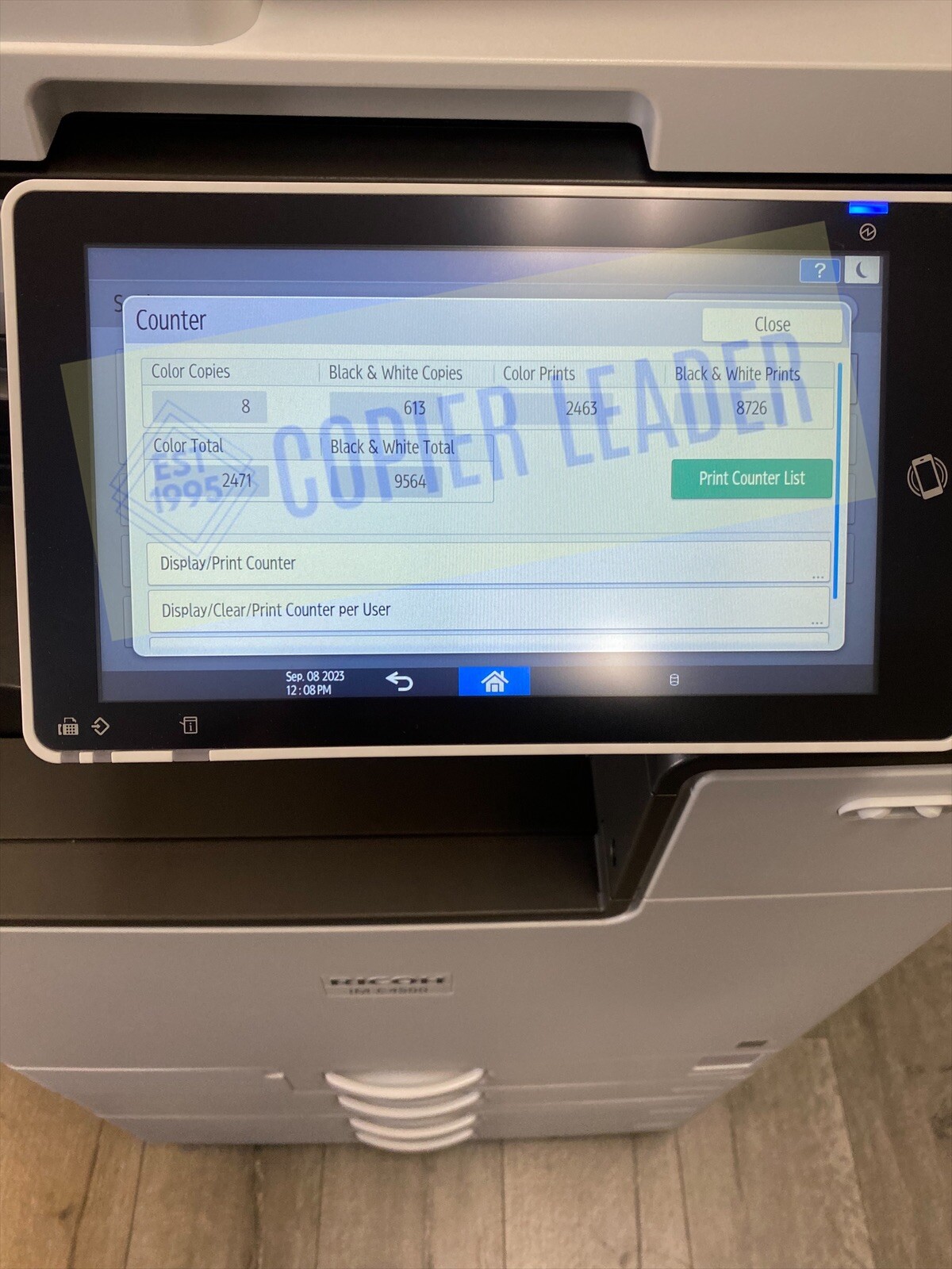 Ricoh IM C4500 ( 12K Meter Only ) Color Copier Printer Scan Fax ...