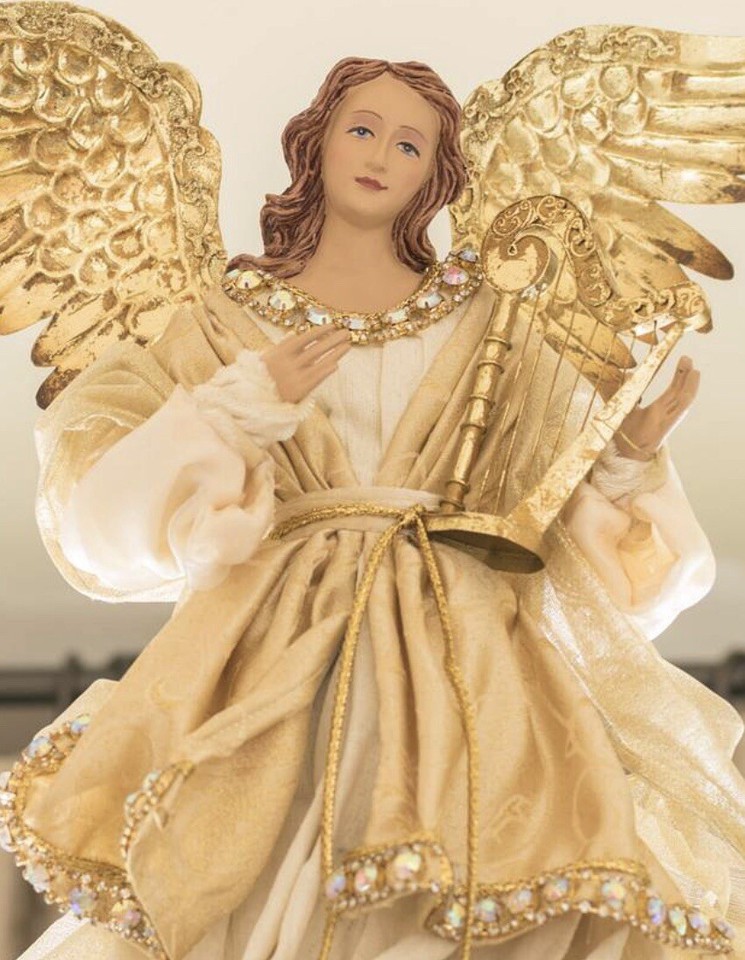 ANGEL GOLD COLOR CHRISTMAS TREE TOPPER DECOR HANDCRAFTED | eBay