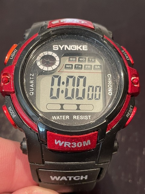 Synoke Watch WR30M Chronograph Alarm LED Display for sale online | eBay