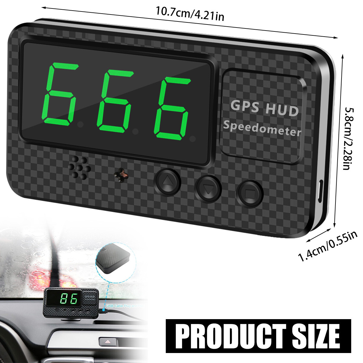 2022 Car Digital GPS Speedometer LCD Display HUD Speed Warning Alarm ...