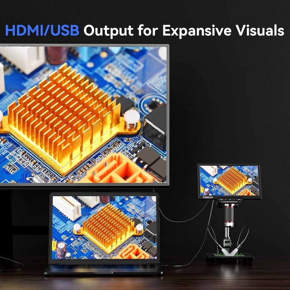 10" TOMLOV Solder Station Magnifier Bench 1500X coin Microscope Jewelry ...