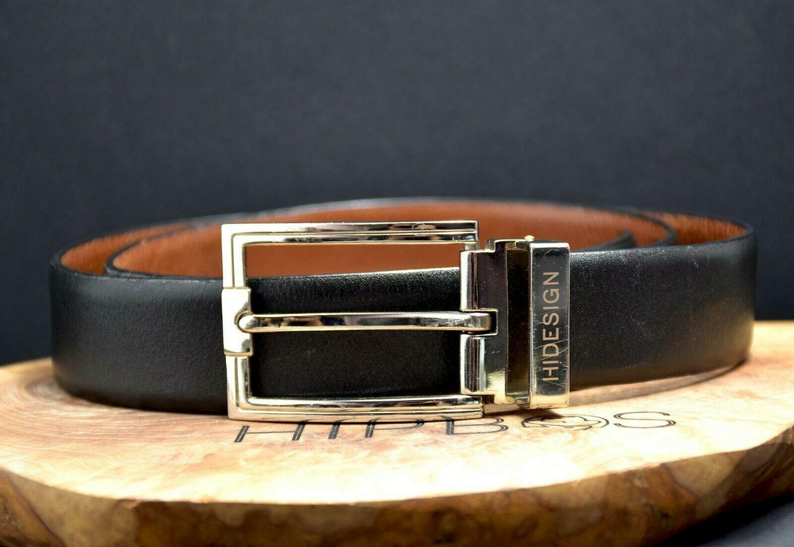 Hidesign Classic Reversible Mens Leather Belt Black B… - Gem