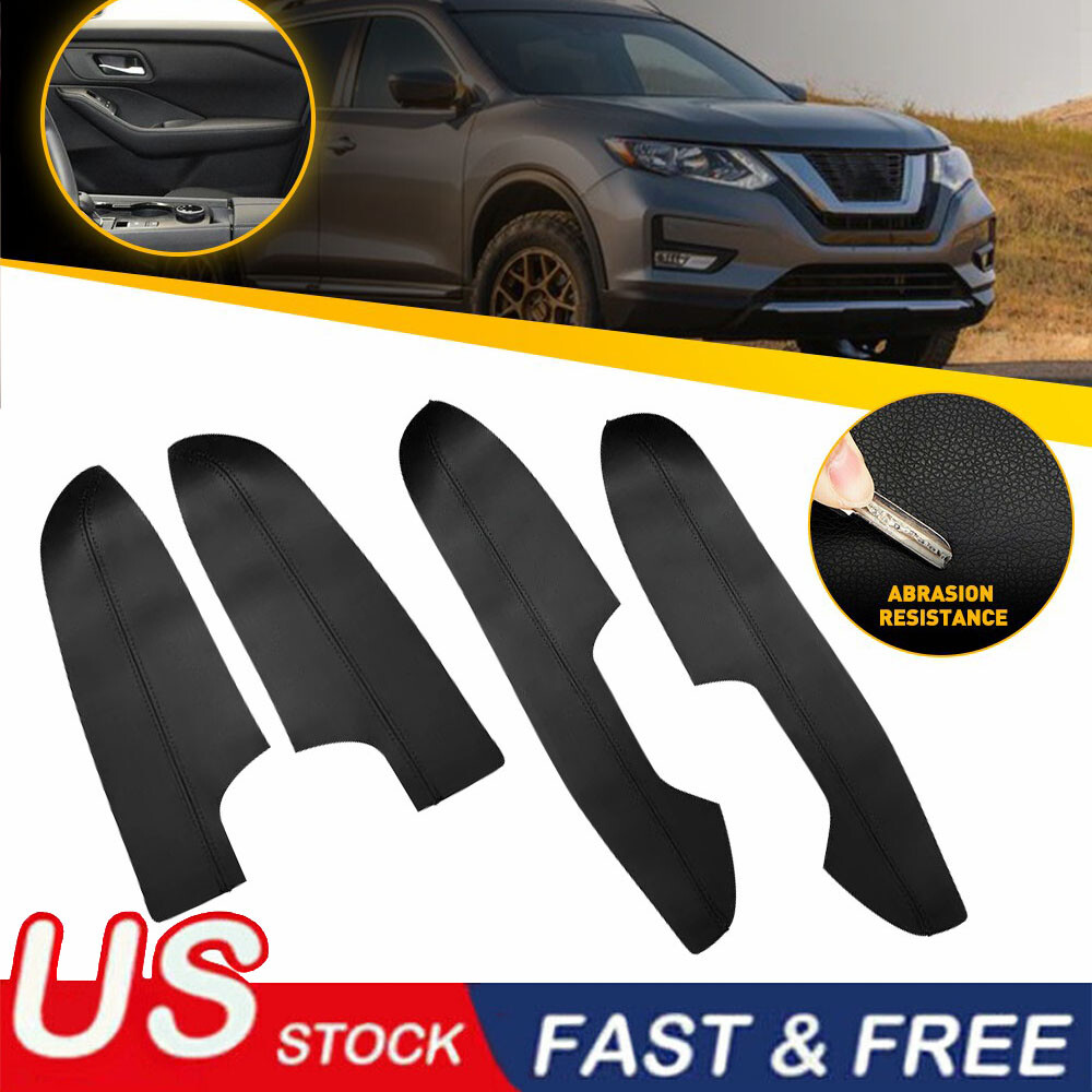 For Nissan Rogue 2014-2020 Black Interior Door Panels Armrest Leather ...