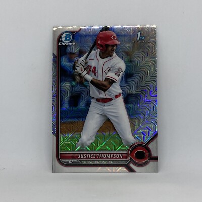 Justice Thompson 1st Bowman Mojo Refractor 2022 Bowman Chrome Baseball ...