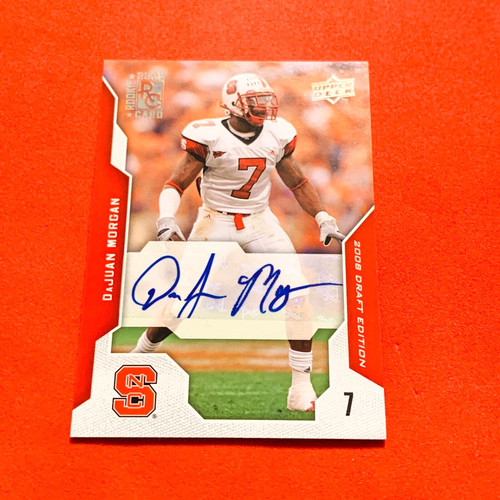 DaJuan Morgan .. ROOKIE AUTOGRAPH .. NC State / Chiefs .. 2008 Upper ...