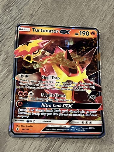Pokémon TCG Turtonator GX Sun & Moon: Guardians Rising 18/145 Holo ...