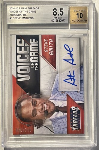 🏀 STEVE SMITH AUTO 2014-15 PANINI THREADS AUTOGRAPH BGS VOICES OF THE ...