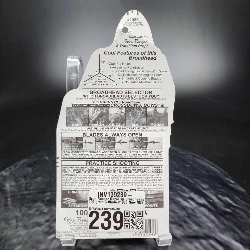 Grim Reaper Razor Tip Broadheads 125 Grain 3 Blade#1903 Archery New 🏹🦌 ...