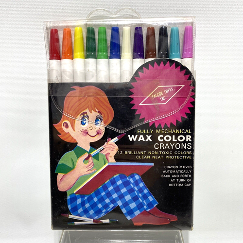 VTG Falcon Impex Inc Fully Mechanical Wax Color Crayons 12 Brilliant ...