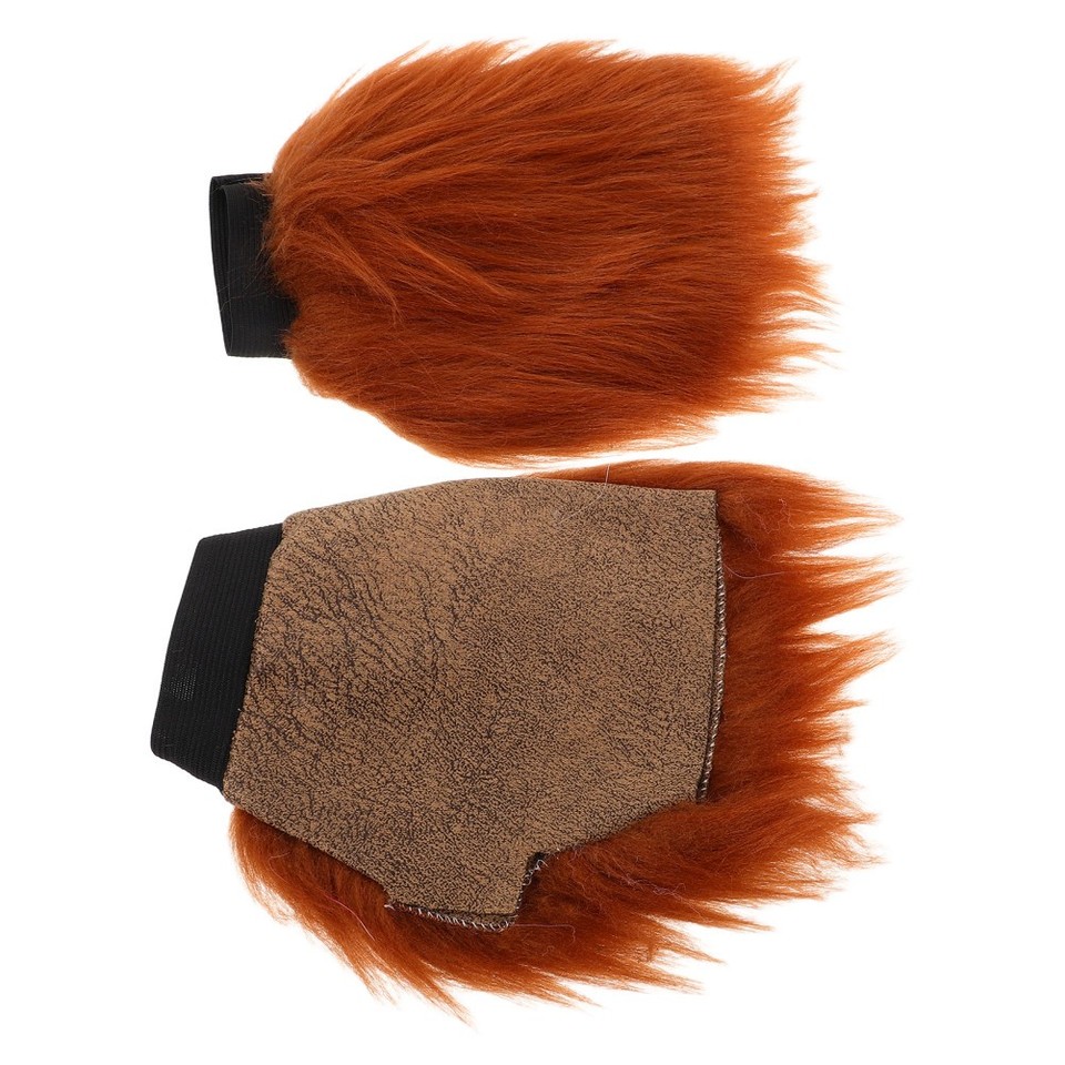 1 Pair Wolf Fingerless Cosplay Gloves Paw Mittens Faux Paw Gloves ...