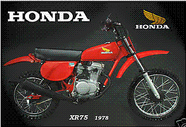 1978 Honda XR75 Vintage Decal Kit LICENSED tank wing & side panel ...