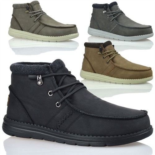Mens Slip On Memory Foam Casual Smart Warm Walking Ankle Boots Loafer ...