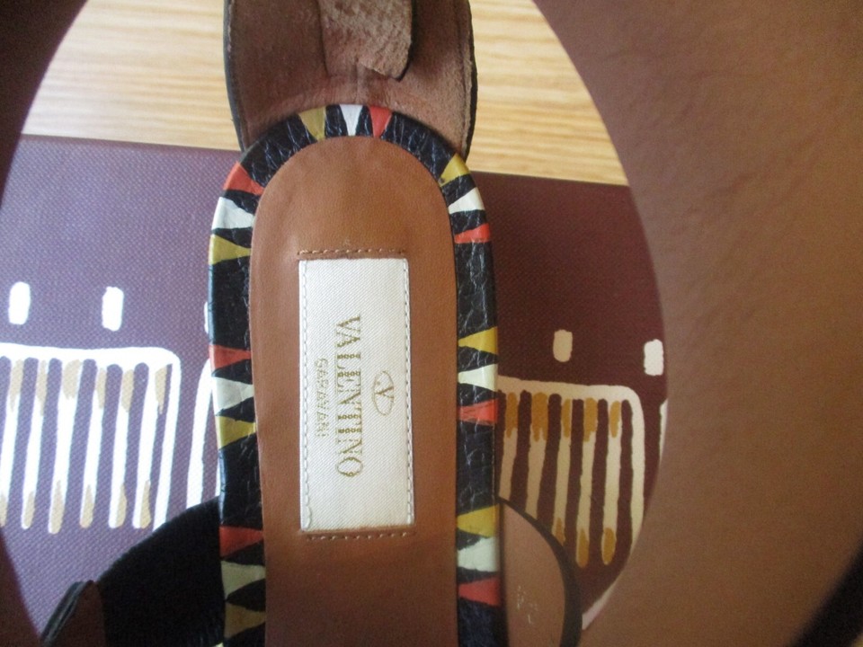 $1575 Valentino Garavani Primitive Sandals Thong Flat Studded sz 36.5 ...