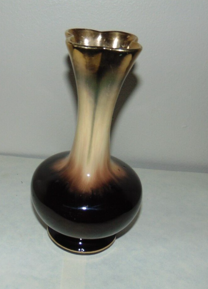 Scheurich Foreign Vase Vintage Brown Yellow Gold Bulb Shape | eBay