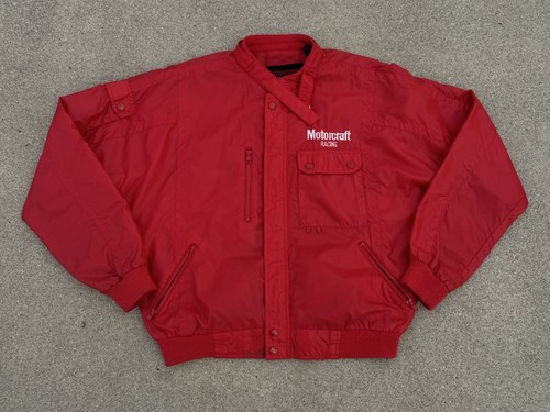 Vintage 80s 90s Motorcraft Racing Zip Up Jacket Size Large Ford Cafe ...
