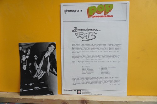 THE BOOMTOWN RATS (BOB GELDOF) - Punk++Original+Lbl+PROMOTION SHEETS ...