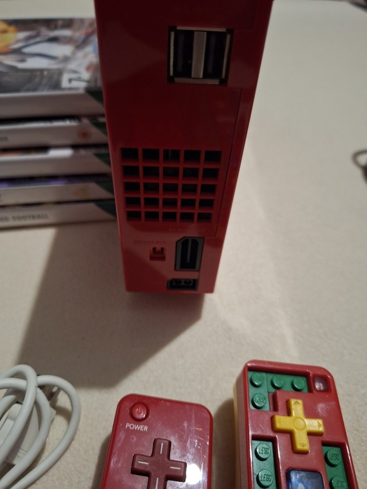 Nintendo Wii Red Bundle. Red Controller & Rare Lego Controller + 5 ...