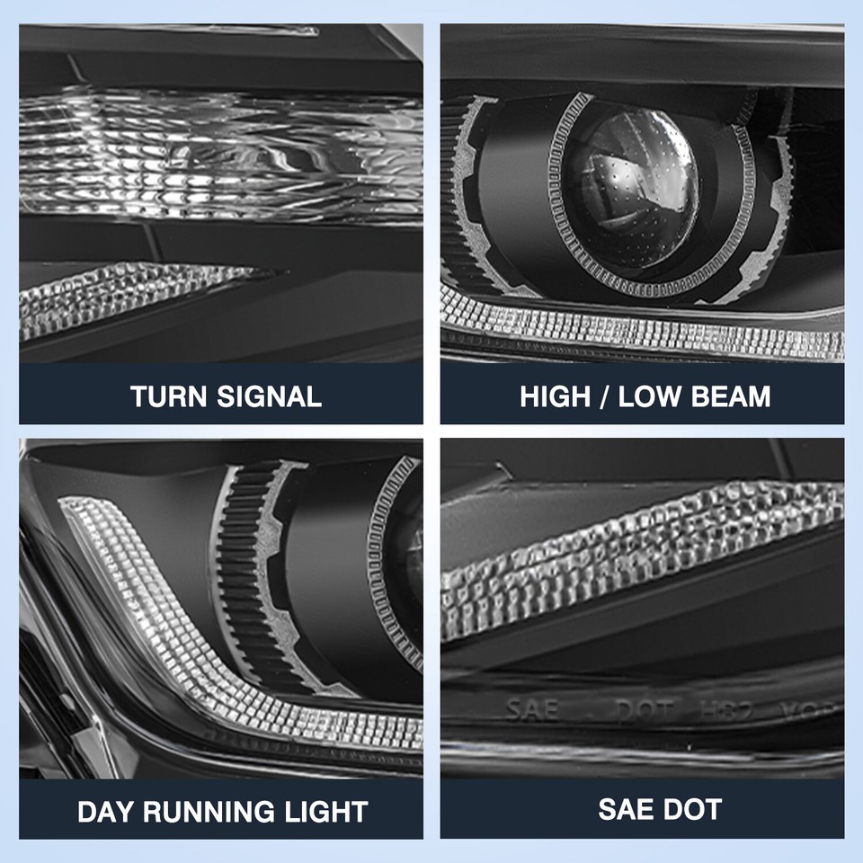 For 2016-2022 Chevy Camaro HID/Xenon LED DRL Projector Headlight ...